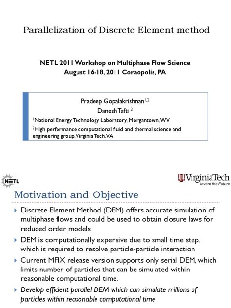 mfix on of discrete element method pdf parallel computing message