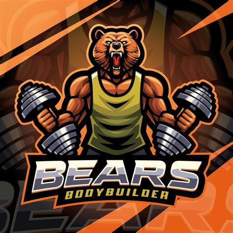 Dynamic Bear Bodybuilder Logo Design For Fitness 77199818 Vector Art At