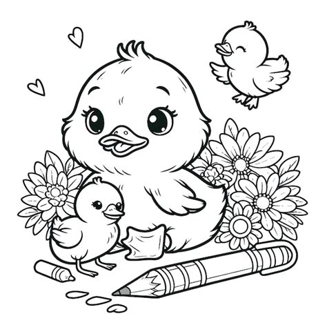 어린이 를 위한 터 오리 그림 페이지 프리미엄 벡터