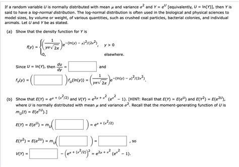 Solved If A Random Variable U Is Normally Distributed With Chegg