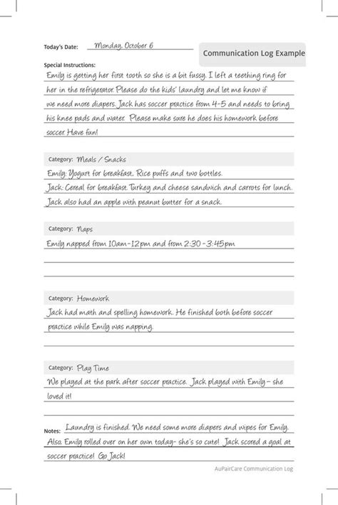 Printable Communication Log Pdf Powered By Box