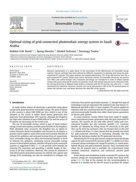 Pdf Optimal Sizing Of Grid Connected Photovoltaic Energy System In Saudi Arabia Dokumen Tips