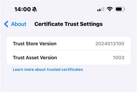 Validate Trust Store Version Rios
