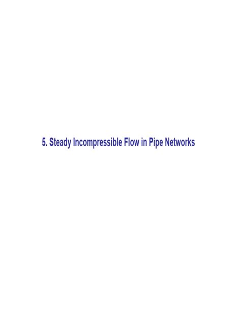 4 steady incompressible flow in pipe networks pdf fluid dynamics