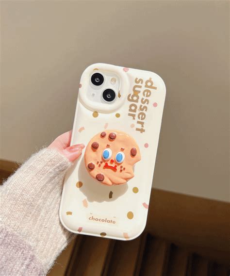 Dessert Sugar 케이스와 초코칩 쿠키 그립톡 셋트 액정 필름 증정 아이폰 11 12 13 14 프로 프로맥스 케이스 에이블리