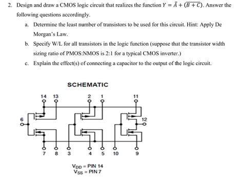 2 design and draw a cmos logic circuit that realizes the function y a