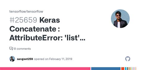Keras Concatenate AttributeError List Object Has No Attribute Shape Issue