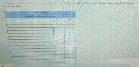 Solved Problem 06 1a Variable Costing Income Statement And