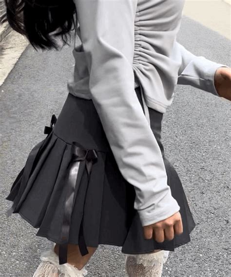 러블리 맛집 속바지내장 엉덩이 빅리본 플리츠 주름 스커트 에이블리