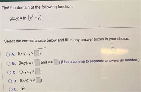 Solved Find The Domain Of The Following Function Chegg Com