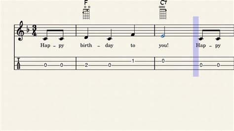 Happy Birthday Easy Ukulele Sheet Music With Tabs And Chords Youtube