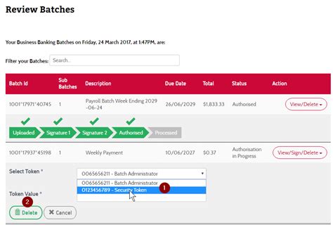 delete batch business batch payments heritage bank