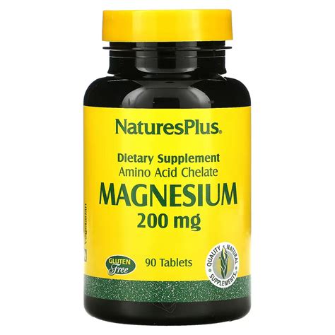 Магний хелат Nature's Plus Magnesium chelate, 200 мг, 90 таблеток ...