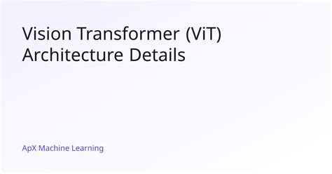 Vision Transformer Vit Architecture Details