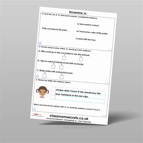 Year 1 Recognising Or Homework Resource Classroom Secrets