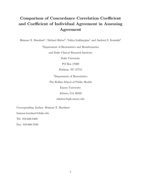 Pdf Comparison Of Concordance Correlation Coefficient And Coefficient Of Individual Agreement