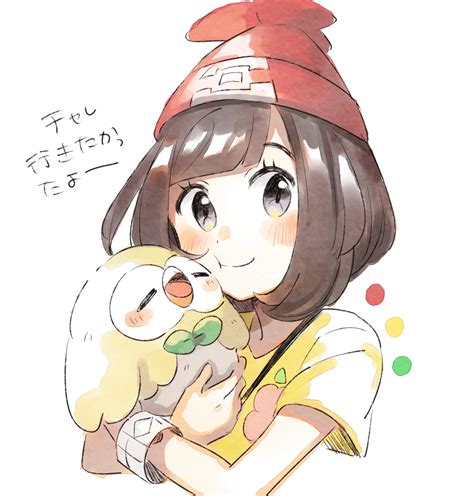 Selene And Rowlet Pokemon And More Drawn By Unapoppo Danbooru
