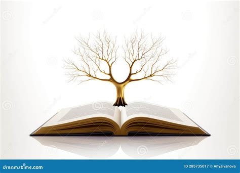 An Open Book With A Tree Growing Out Of It Stock Illustration Illustration Of Design