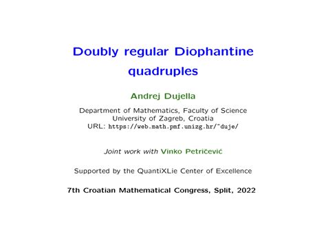 Pdf Doubly Regular Diophantine Quadruples