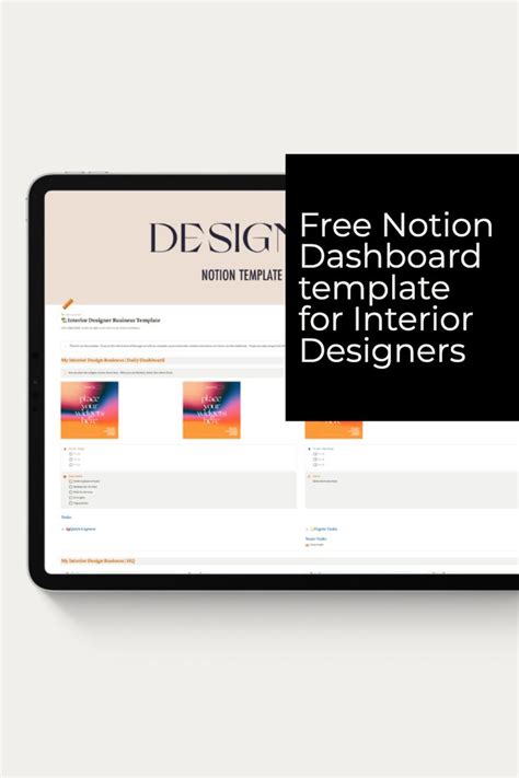 Free Notion Dashboard Template For Interior Designers