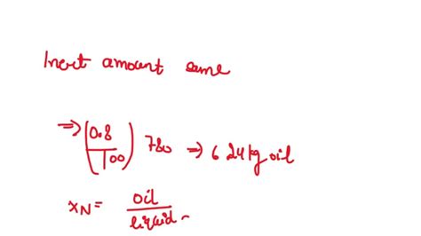 solved the oil in a kernel containing 20 wt oil is being extracted in