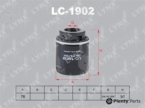 LYNXauto part LC-1902 (LC1902) Oil Filter - Plenty.Parts