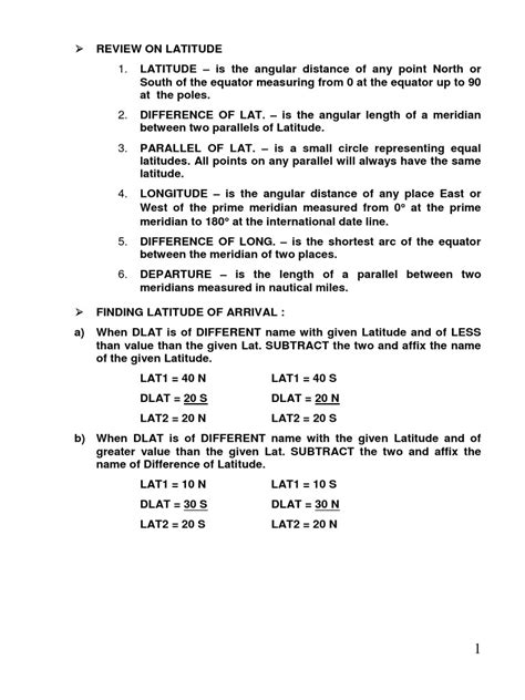 Navigation Formula Applications Pdf Latitude Water Transport