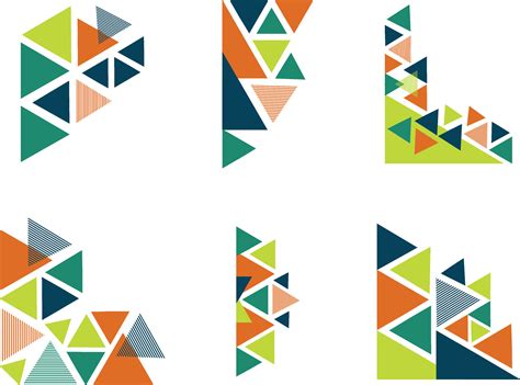 Triangle Corner Shape For Presentation Sheet Background Isolated Vector Set Vector