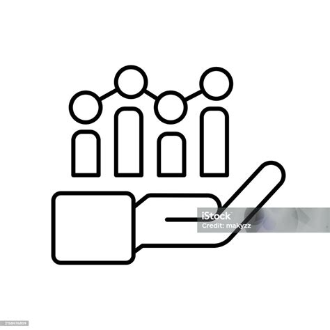 Data Analytics Outline Icon Hand Holding Data Chart Data Analysis Icon