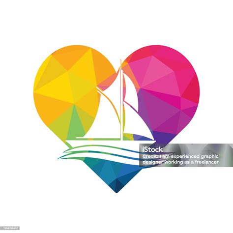 요트 하트 모양 로고 디자인 요트 클럽 또는 요트 스포츠 팀 벡터 로고 디자인 크루즈 휴가에 대한 스톡 벡터 아트 및 기타 이미지 크루즈 휴가 Championship