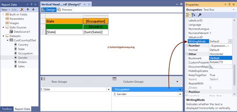Rotate Ssrs Report Headers To Vertical
