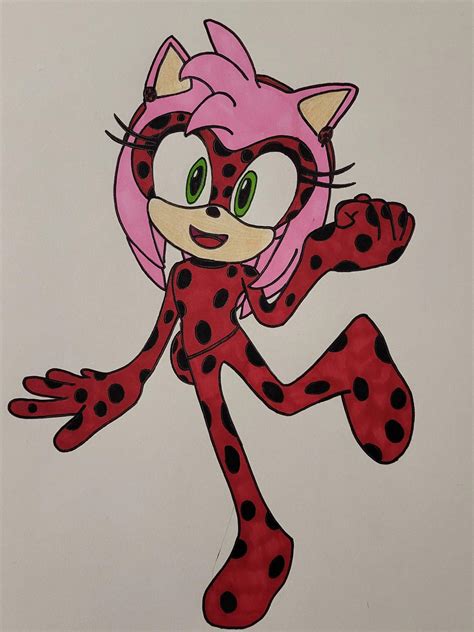 Amy Rose Dressed As Ladybug By Masaxmune23 On Deviantart