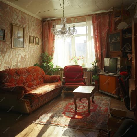 Interior Of Typical Soviet Style Apartment Old Soviet Russian Living