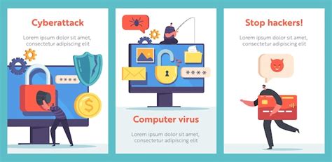 Premium Vector Password Phishing Hacker Attack Cartoon Banners Hackers Stealing Personal Data