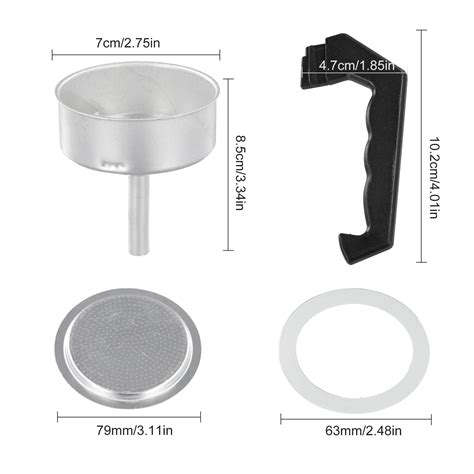 Mlless Espresso Moka Pot Replacement Parts Set For 1 12 Cup Coffee