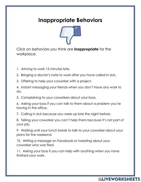 Printable Worksheets On Appropriate Behavior