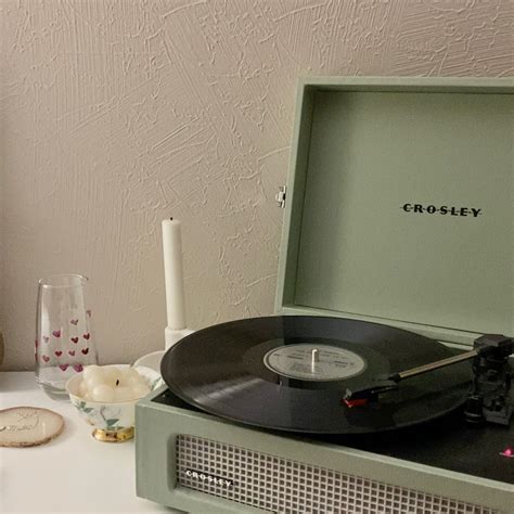 Vintage Record Player On Table