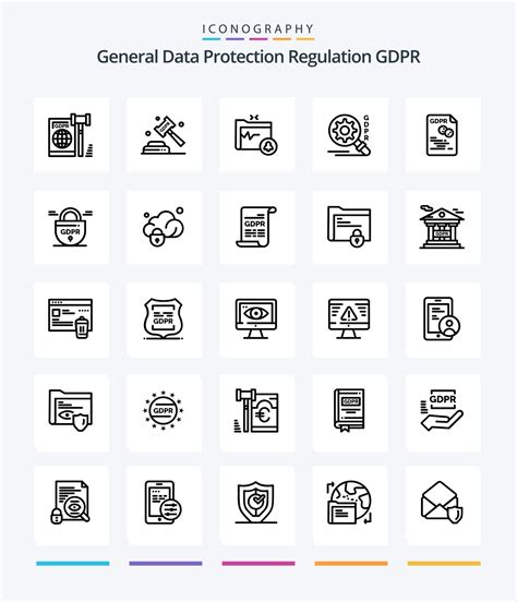Creative Gdpr 25 Outline Icon Pack Such As Gdpr Gdpr Folder 19674619 Vector Art At Vecteezy