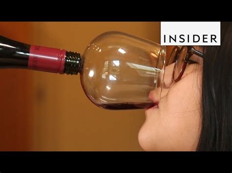 Wine Bottle Wine Glass Attached
