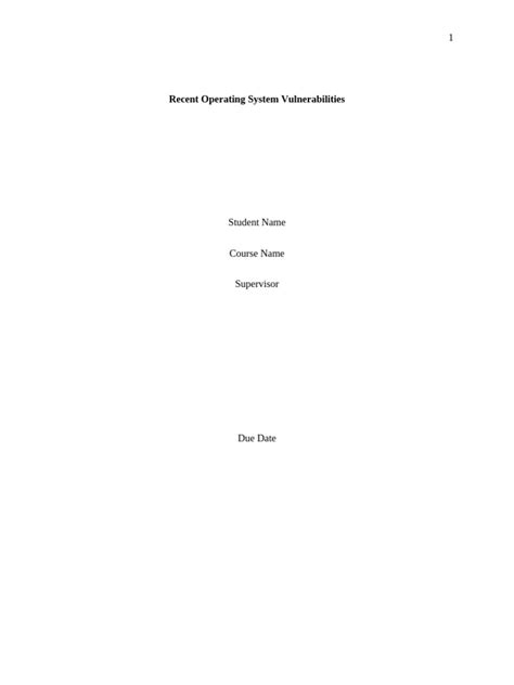 Recent Operating System Vulnerabilities Pdf Security Computer