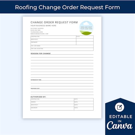 Roofing Work Order Template Etsy