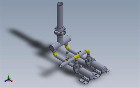 理想循环rankine中从冷凝水到泵的管道 SOLIDWORKS 模型图纸免费下载 懒石网