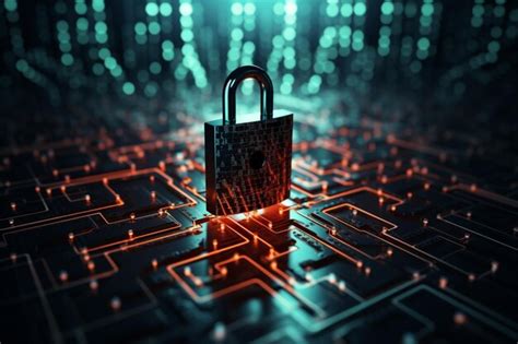 Premium Photo Produce A Graphic Showcasing A Lock Key And Binary Code Fusion