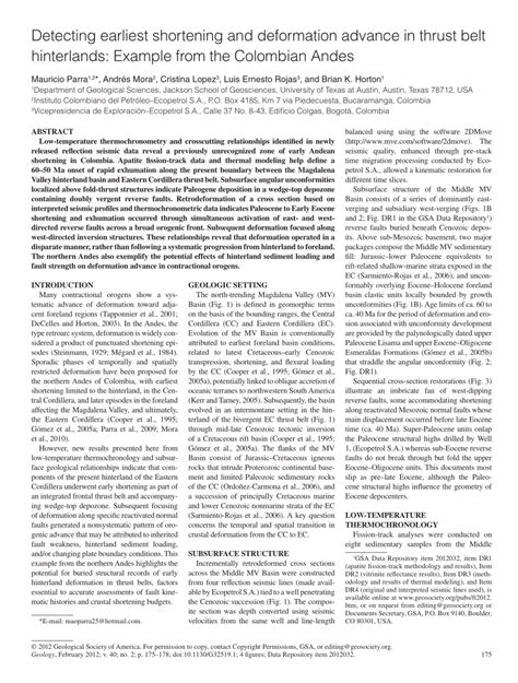 Pdf Detecting Earliest Shortening And Deformation Advance In Thrust