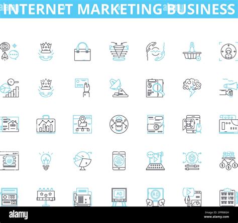 Internet Marketing Business Linear Icons Set Seo Ppc Content
