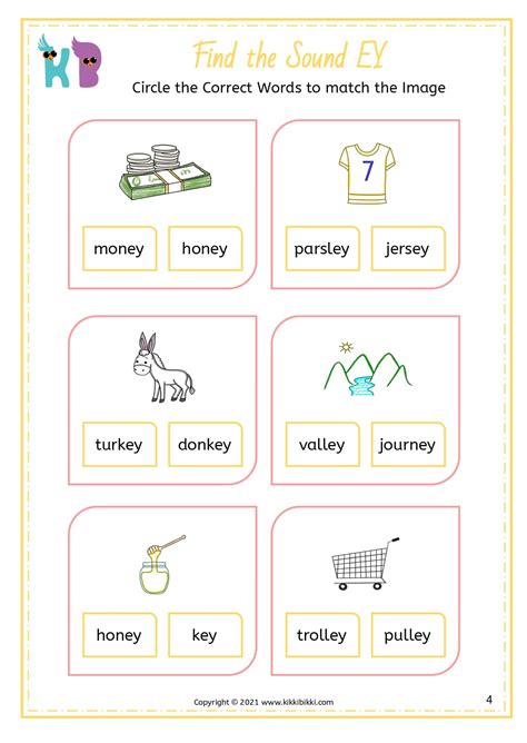 Introduction To Ey Sound Find The Sound Worksheets