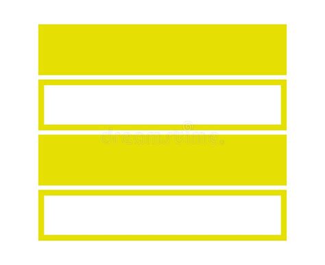 Rectangle Geometric Outline And Shape Collection Yellow Stock Vector