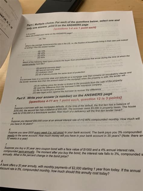 solved part l multiple choice for each of the questions