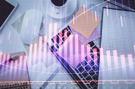 Premium Photo Multi Exposure Of Financial Chart Drawing Over Table
