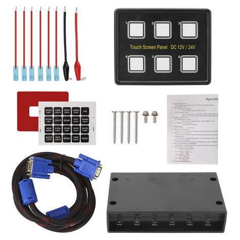 Slim Touch Circuit Control Panel Box Touch Screen Switches Panel 12V 24V Waterproof 6 Gang LED